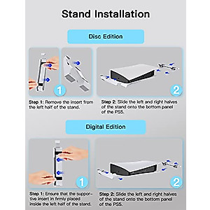 NexiGo PS5 Horizontal Stand with Slient Cooling Fan, [Auto On/Off], [Minimalist Design], Compatible with Playstation 5 Disc & Digital Editions, Built-in LED Light, Extra USB Port, Easy to Install