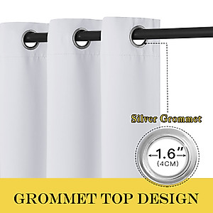 NICETOWN Vertical Blinds for Sling Door - Silver Grommet Top Blackout Window Curtains, Privacy Blinds for Patio, Extra Wide Drapes (Greyish White, W100 x L84)