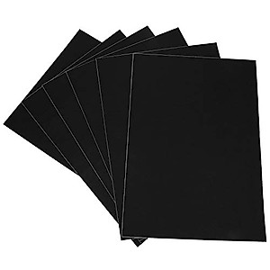 Mini Skater 6PCS A4 Size Self Adhesive Felt Sheets 1mm Thickness Sticky Back Fabric Sheets for Adult Craft Activities Patchwork Sewing DIY Squares Art, Black