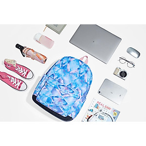 BLUEFAIRY Middle School Backpacks for Girls Teens Ages 8-10 Galaxy Backpack High School Bags Padded Straps Large Book Bag Bookbag for Teenagers Blue 17"