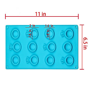 Owfvlazi Silicone Chocolate Ring Molds Non-Stick BPA Free Baking Jelly Pudding Candy Molds Ice Cube Tray Chocolate Candy Bakeware Weeding Decoration Moulds (Ring Mold)