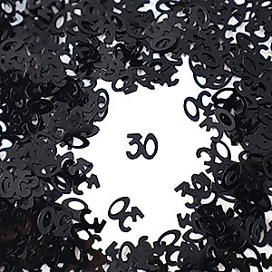 30th Happy Birthday Confetti for Table - Number 30 Confetti for Birthday Anniversary Party Decorations, Anniversary Party Birthday Confetti for 30th, Happy 30 Birthday Confetti for Table Decorations, Party Supplies (Black)