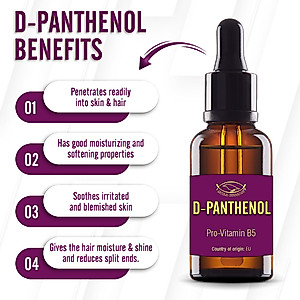 Artekas Innovation D-PANTHENOL - Oil - Cosmetic Grade - 76.9% Concentration - for Homemade Skin, Hair and Nail Products - 1 Oz