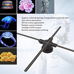 FTVOGUE 96W 3D Hologram Advertising Display Glasses Holographic Fan for Commercial Shop Signs Bars Casinos Parties