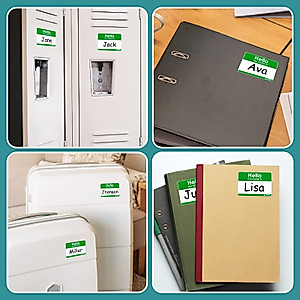 100 Count Name Tags | Hello My Name Is Stickers | Green Name Tag Stickers, 2.25" x 3.5" Name Tag