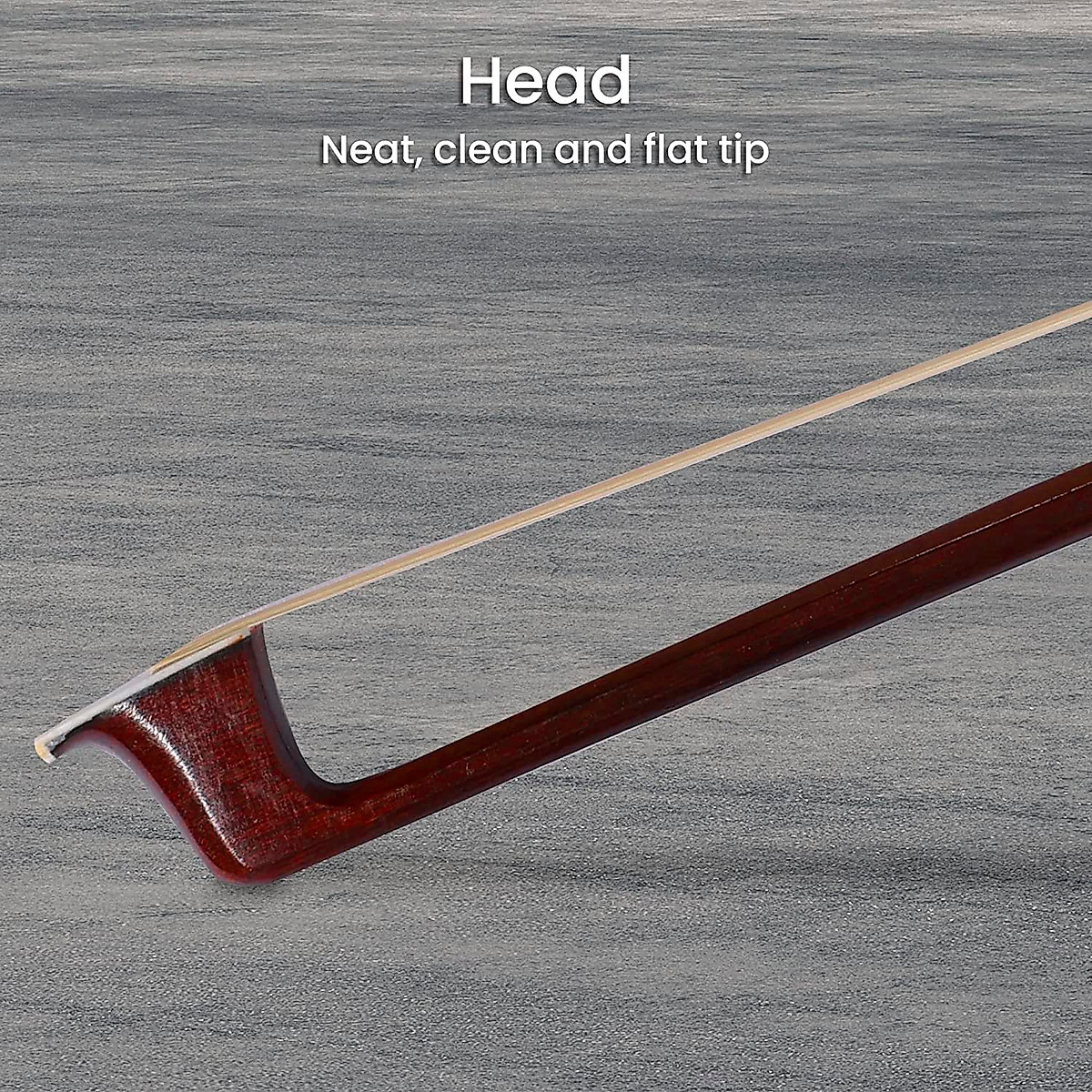 ADM 4/4 Full Size Student Violin Bow, Well Balanced Handmade Brazilwood Bow with Horsehair, Ebony Frog with Pearl Eye and Pearl Slide, Brown