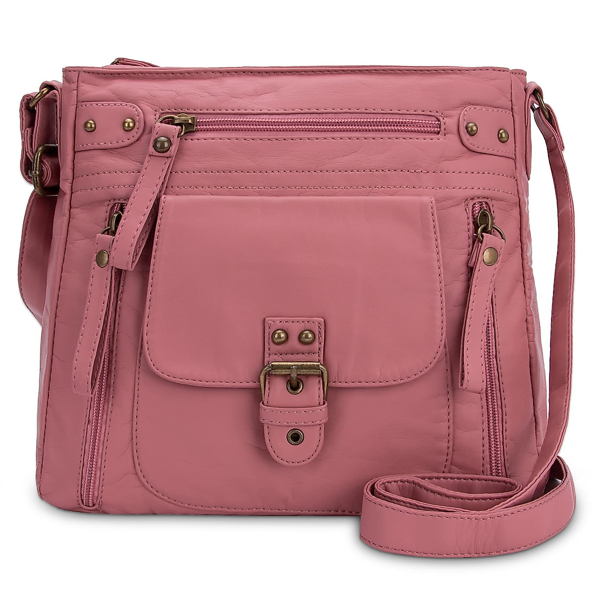 cross body bag purses for women Mini Shoulder Purses and Handbags Medium, Fashion Ladies PU Washed Leather Samll Black Purses