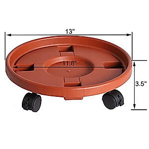 4 Pack 13 inch Plant Caddy with Four Lockable Universal Wheels,Easy Moving Plant Dolly, Indoor Outdoor Flower Pot Mover with Locking Wheels