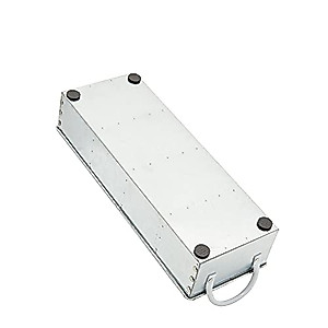 Galvanized Metal Tray Caddy with 4 Compartments for Kitchen (16.75 x 5 x 3 In)