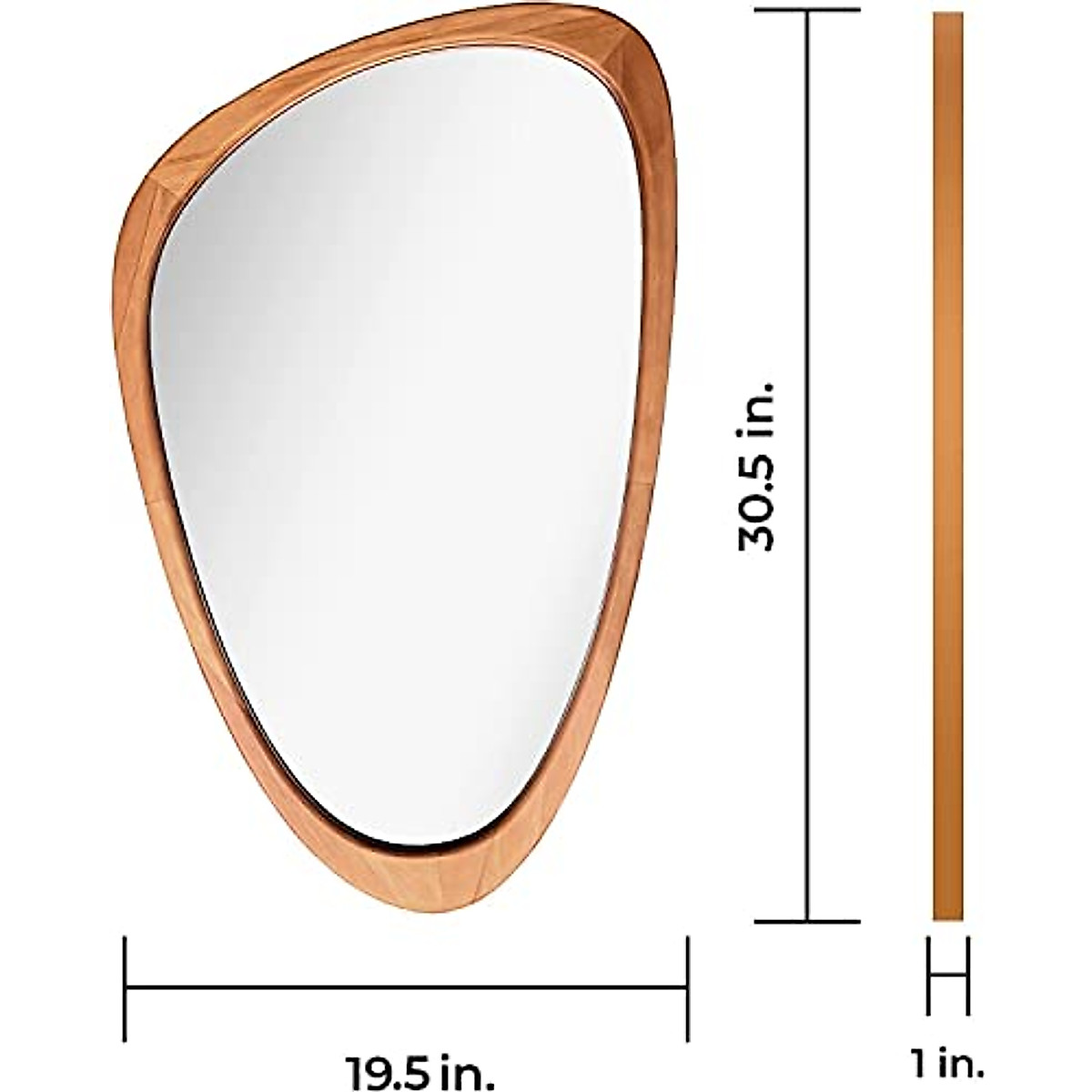 WallBeyond 30.5" H x 19.5" W Asymmetrical Decor Irregular Accent Wall Mirror for Entryway, Hallway, etc || Shape: Abstract & Unique Cobblestone, Vertical - 342104