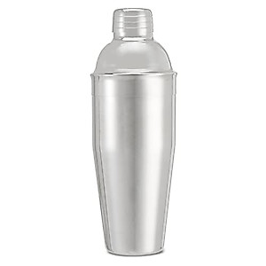 Amazon Basics 5-Piece Stainless Steel Bar Tools Set with 24oz Shaker, Jigger, Strainer, Muddler