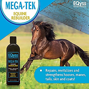 EQyss Mega-Tek Horse Rebuilder - Repair, Revitalize, Strengthen. Perfect for Manes, Tails, and Hooves. 16 oz