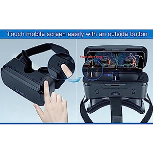 VR Headsets for Phone Cell Phone Virtual Reality headsets 3D Glasses Helmets VR Goggles for TV Movies Video Games Compatible to iOS Android Support 4.7” to 7.3” Mobile Screen with Controller (BR95)