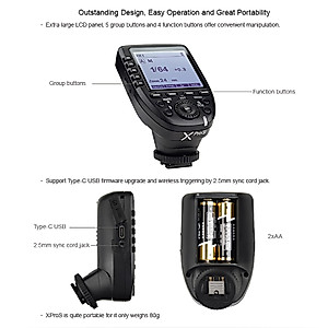 Godox Camera Flash Trigger Xpro-N for Nikon Wireless Remote 2.4GHz 1/8000s HSS TTL-Convert-Manual Large Screen Design Customizable Functions
