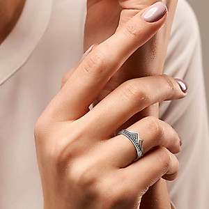 FUNYCHEN Mountain Ring for Women Sterling Silver Faith Moves Moutains Rings Statement Wave Ring Dainty Keep Climbing Ring Inspirational Gifts to My Daughter US Size 5-10 (silver, 8)