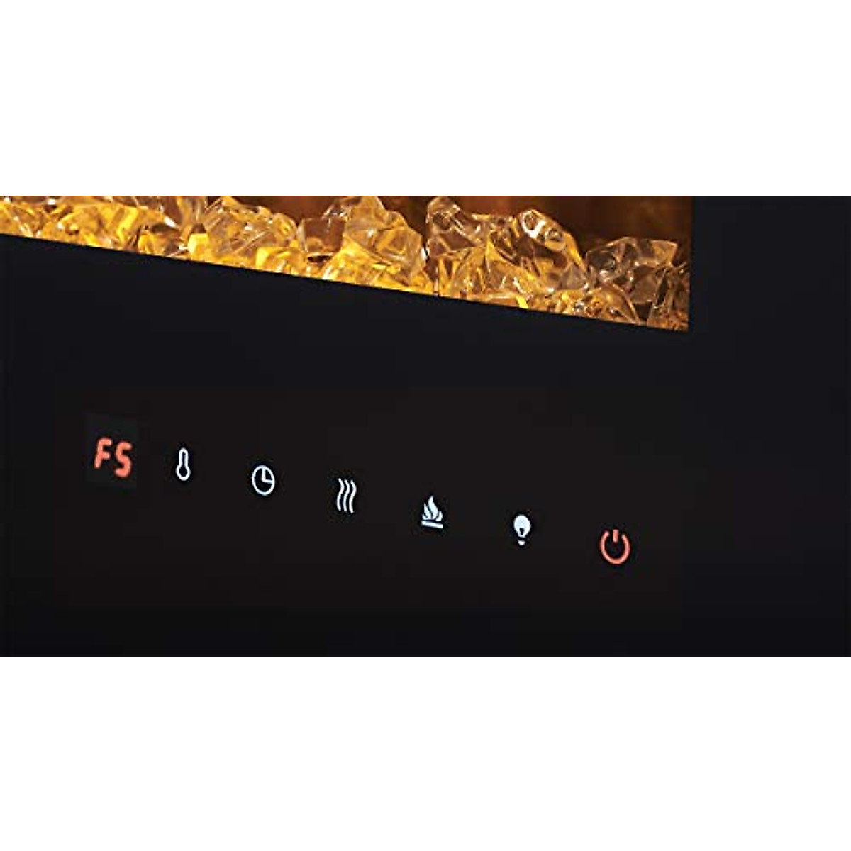 Napoleon Amano 60 - NEFL60B-1 - Wall Hanging Electric Fireplace, 60-in, Black, Glass Front, Crystal Cube Ember Bed, Rocks & Pebbles, Adjustable Flame Colors, Remote Included