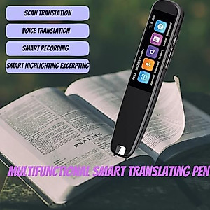 Upgrade Translation Scanning Pen, Text to Speech Device for Dyslexia, Real-time Multifunctional Pen Scanner with LCD Touchscreen, Support 12 Languages Offline Scanning Translation (Black)