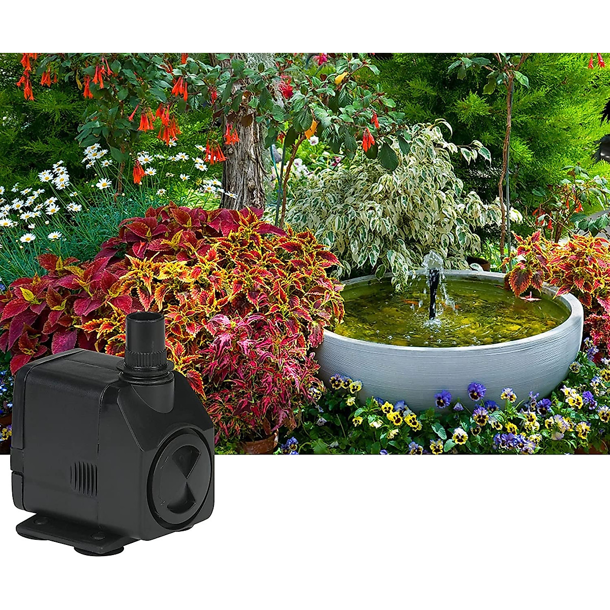 Little Giant PES-290-PW 115-Volt, 300 GPH Magnetic Drive Fountain/Pond Pump with 6-Ft. Cord, Black, 566717