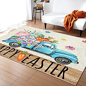 Fall Floral Thanksgiving Outdoor Rug for Patio, Large Floor Mat Sunflower Vase Grey Buffalo Plaid Non Slip Area Rug Rubber Backing Quick Dry Clearance Carpet for Camping, Garden, Deck, Porch, 5' x 8'