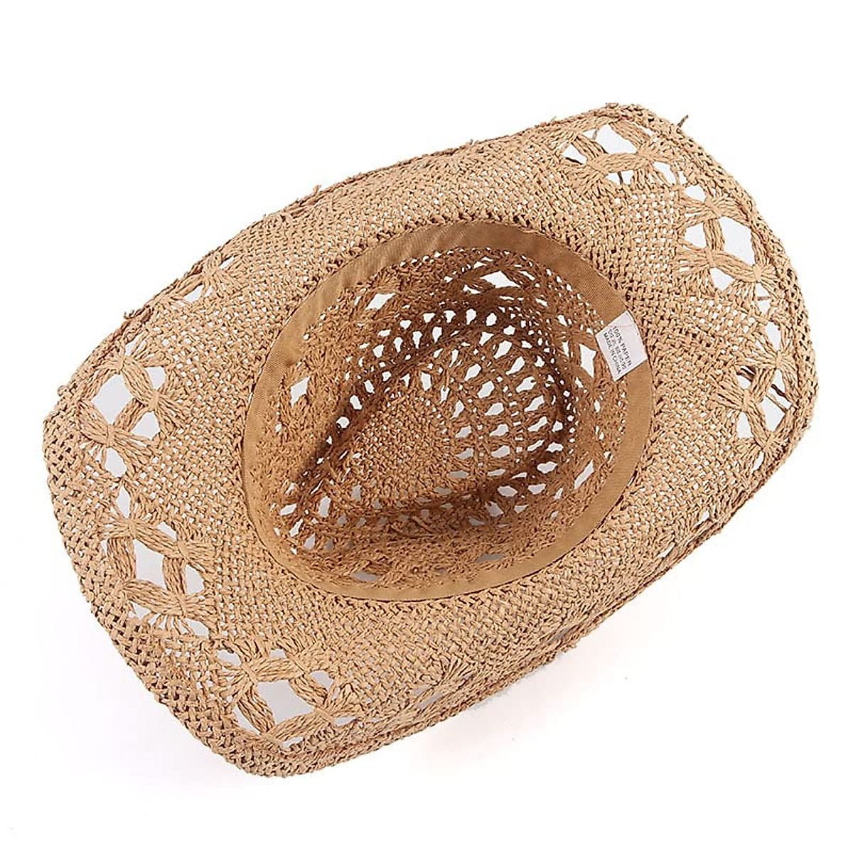 Straw Cowboy Hat Cowgirl Straw Hats Shapeable Wide Brim Staw Beach Sun Hat Brown