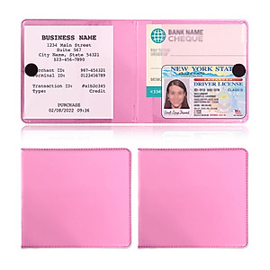Kewucn 2 PCS Car Registration Insurance Holder, Essential Auto Card Glove Box Organizer, Vehicle Interior Accessories Perfect for Most Car, Truck, SUV (10.55''×4.8'', Pink)