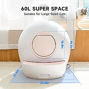 ELS PET Self Cleaning Cat Litter Box, No Scooping Automatic Litter Box, Safety Protection & Odorless & Smart, Extra Large for Multiple Cats