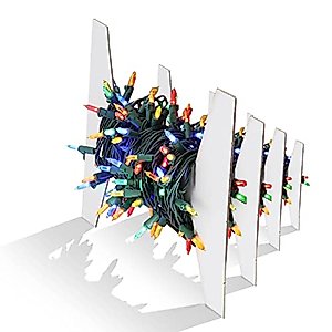 ZOBER Christmas Light Storage Wraps, Plastic Set of 4 to Store Up to 800 Holiday Christmas Lights Bulbs (Cardboard)