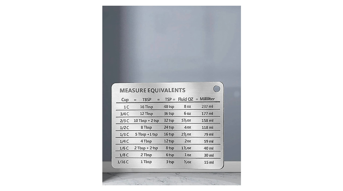 Magnetic Kitchen Conversion Chart - Measure with Ease