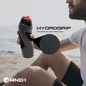 AND1 3-Pc Premium Rubber Basketball Bundle – Includes Official Regulation Size 7 (29.5”) Streetball (Deflated), Ball Pump and Squeeze Water Bottle Made for Indoor and Outdoor Basketball Games,Orange