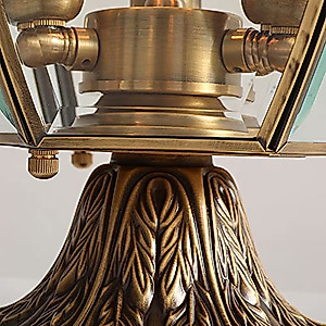 Enlylyog Outdoor Wall Column Head Lamp Door All Copper European Style Lighting Waterproof Home Villa Garden Street Lamp Landscape Garden Lamp Hotel Outdoor Lamp