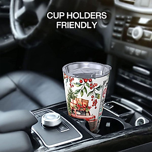 Stainless Steel Coffee Travel Mug - 20oz Snowman Christmas Tree Cup for Mom, Dad, Son, Daughter - Christmas Decor Gift