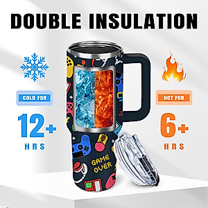 Gamer Gifts for Men Boys, 40oz I'm Gaming Do Not Disturb Tumbler Cup, Teen Boy Gifts Gaming Stuff, Game Lover Gifts for Gaming Mugs, Game Presents for Son Boyfriend Birthday Christmas Gifts for Men