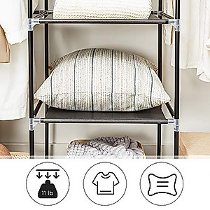 SONGMICS Portable Clothes Closet, Non-Woven Fabric Wardrobe with 2 Hanging Rods, 9 Shelves, Storage Organizer, Black URYG12H