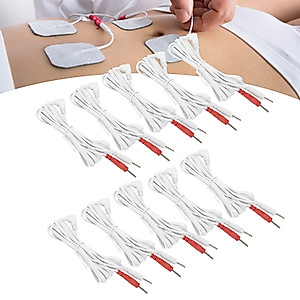 Sonew 10pcs TENS Wire Cable, 2.35mm 1.8m 2?in?1 Pin Type Electrode Lead Wires Cable for TENS Unit Physiotherapy Machine