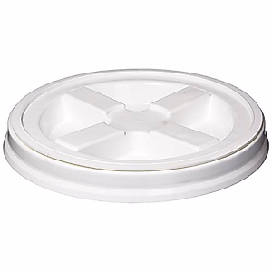 GAMMA2 Gamma Seal Lid- Pet Food Storage Container Lids - Fits 3.5, 5, 6, & 7 Gallon Buckets, White, 6-Count