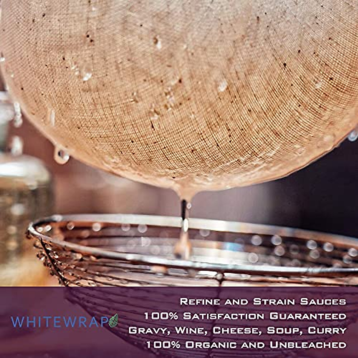 WHITEWRAP Cheesecloth Grade 50 18 Sq Ft 2 Pack | 100% Unbleached Cheesecloth | Cheese Cloth for Straining, Cheesecloth for Cooking, Organic Cheesecloth, Muslin Cloths for Straining Butter, Nut Milk