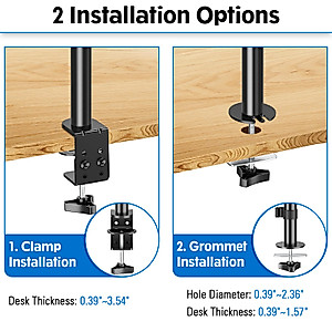 MOUNTUP Single Monitor Mount, Adjustable Monitor Stand for Max 32 Inch Flat Curved Computer Screen, Monitor Arm Desk Mount Fit VESA 75x75& 100x100, up to 17.6lbs, with C-Clamp and Grommet Base, Black