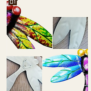 8Pcs Metal Dragonfly Insect Wall Decor - Wall Sculpture Hanging Dragonfly Metal Wall Art Garden Decor for Porch Yard, Living Room - Indoor Outdoor Gift Wall Sculptures Art