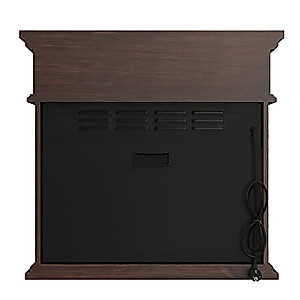 Electric Fireplace - 3-Sided Heater with Mantel and Shelf, Remote Control, LED Flames, Faux Logs, and Adjustable Settings by Northwest (Brown) (80-FPWF-M2)