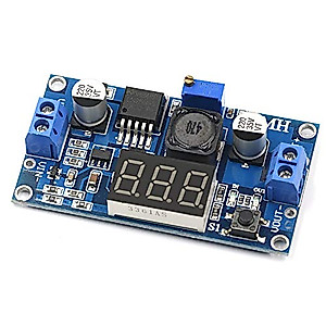 QEBIDUM 2 Pack LM2596 Buck Converter, Switching Regulator Module DC to DC Voltage Step Down Synchronous Adjustable 36V 24V to 12V 5V DIY LM2596S Power Supply Stabilizer Circuit with LED Display