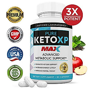 Pure Keto XP Max 1200MG Pills Advanced Ketogenic Supplement Real Exogenous Ketones Ketosis Support for Men Women 60 Capsules 3 Bottles
