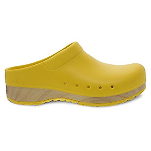 Dansko Kane Slip-On Mule Clog for Women – Lightweight Cushioned Comfort and Removable EVA Footbed with Arch Support – Easy Clean Uppers Kane Yellow 7.5-8 M US