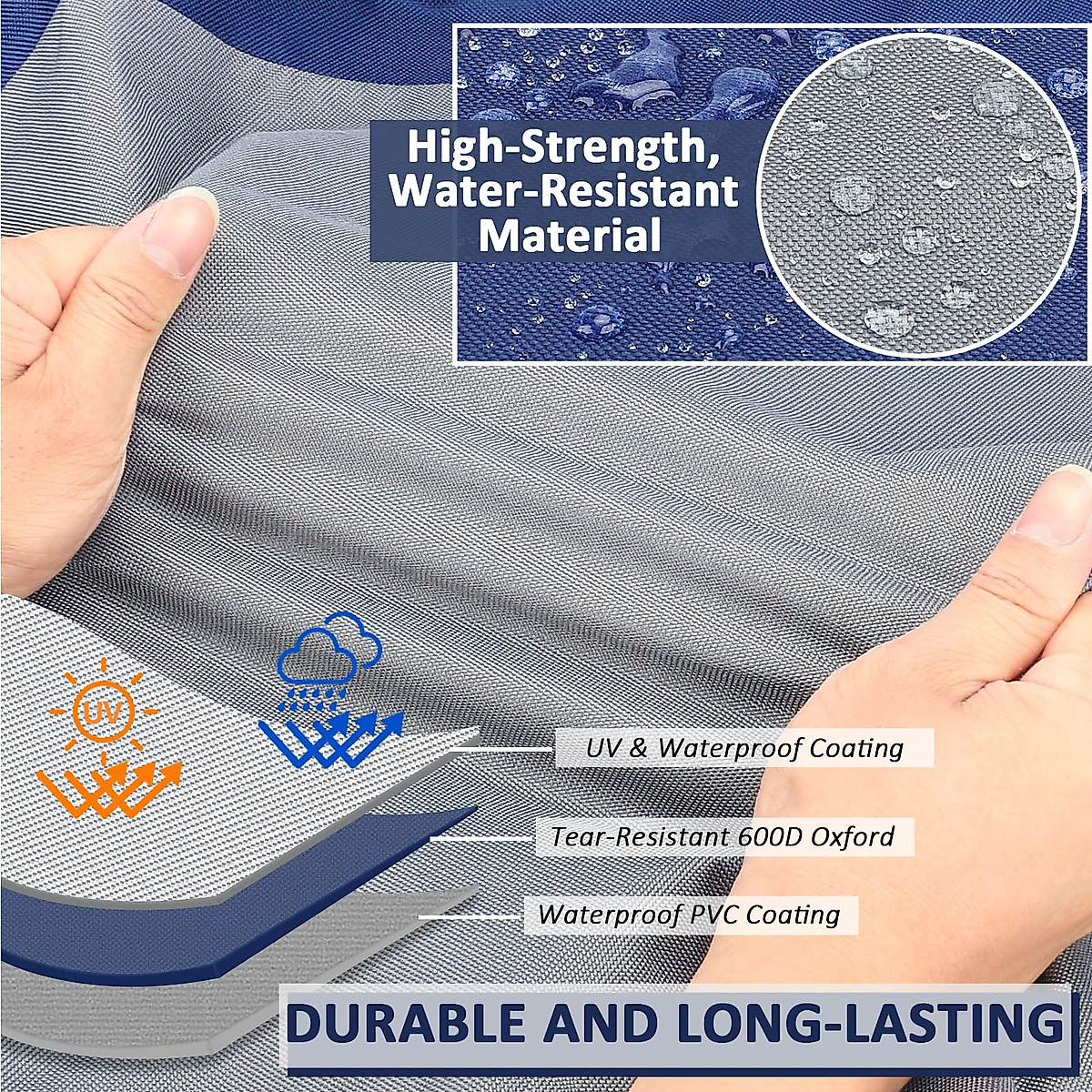 MAXVINI Patio Furniture Covers 88''Lx62''Wx28''H Outdoor Furniture Table Cover Waterprooof Heavy Duty Patio Covers Table and Chairs Covering Patio Furniture for Winter