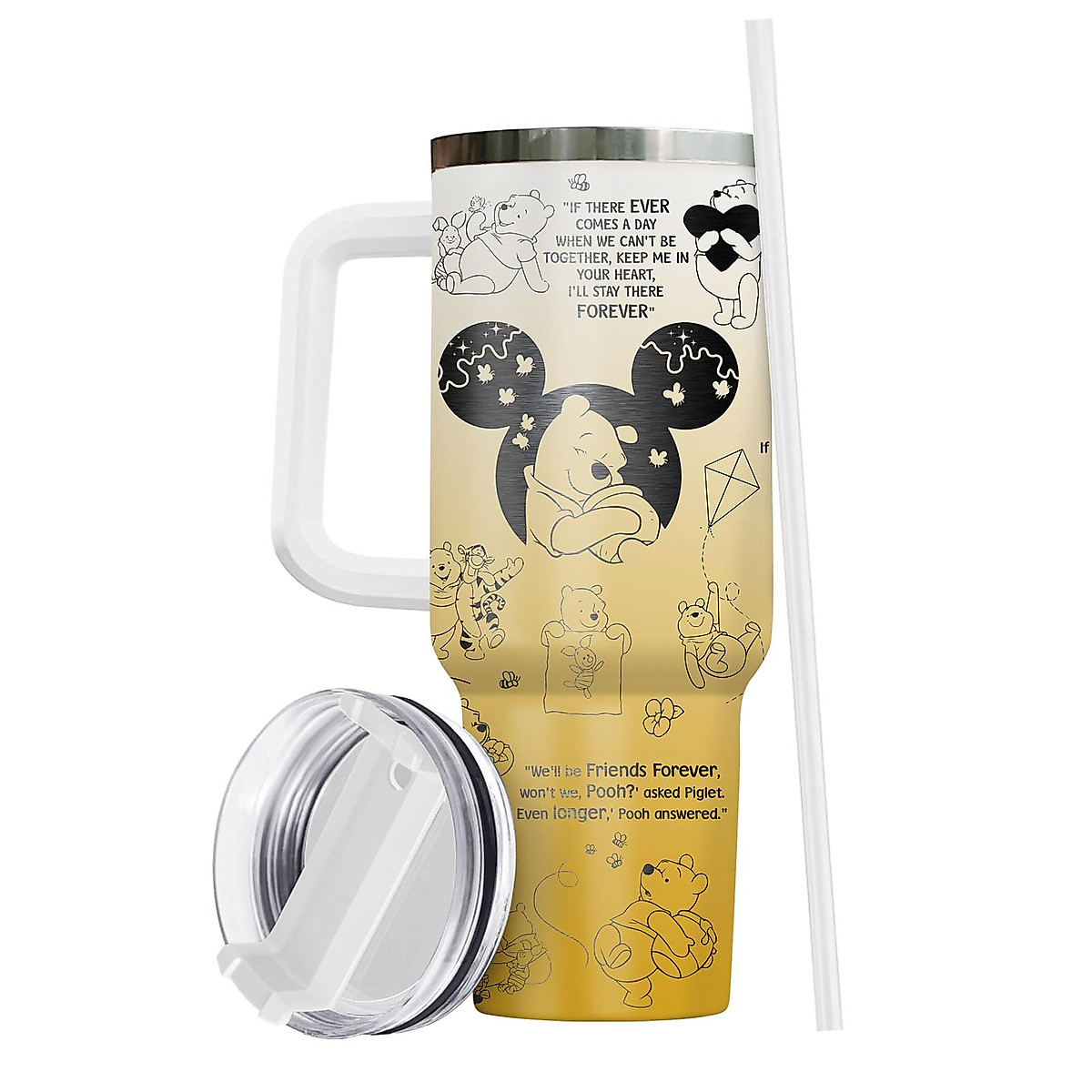 GEPOSTORE Christmas Gifts for Women Girls, Adorable Bear 40oz Tumbler with Lid, Cute Cartoon Character Tumbler, Birthday Gifts for Movie Lover