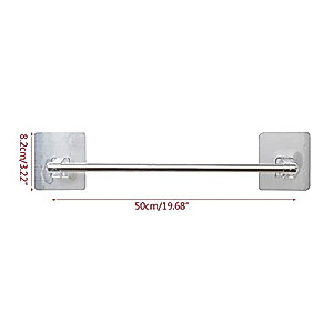 STARMS Stainless Steel Bath Towel Holder Self Adhesive Wall Mounted Hanger Towel Rack Single Rod Organiser for Home Kitchen