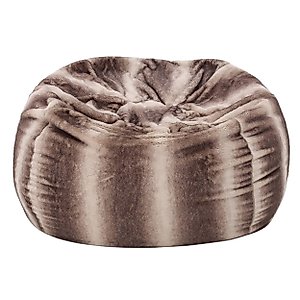 Christopher Knight Home Heavy Metal Inc Meridian Bean Bag Plush Faux Fur Chair | Comfortable and Fun Beanbag for The Whole Family| Non-Spill Memory Foam Filling (Oak Brown Stripes), Small