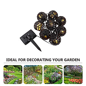 Uonlytech Creative Lantern Shape String Light String Flame Garden Lights Plastic LED String Lights