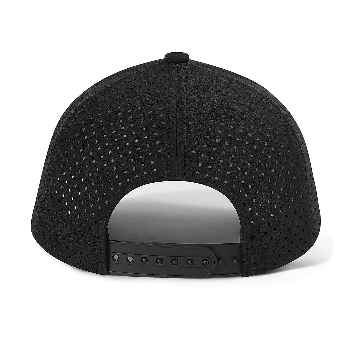 VOBOOM Men Quick Dry Baseball Cap Laser Cut Mesh Ball Cap Curved Brim Snapback Hat (Black)