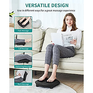 Nekteck Foot Massager with Heat, Shiatsu Heated Electric Kneading Foot Massager Machine for Plantar Fasciitis, Built-in Infrared Heat Function and Power Cord (Black)