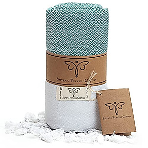 Smyrna Original Turkish Throw Blanket Orientina Series | 100% Cotton, 50 x 60 Inches | Vintage Boho Throw Blankets for Couch, Sofa, Farmhouse and Home Decor | Lightweight and Super Soft (Petrol)